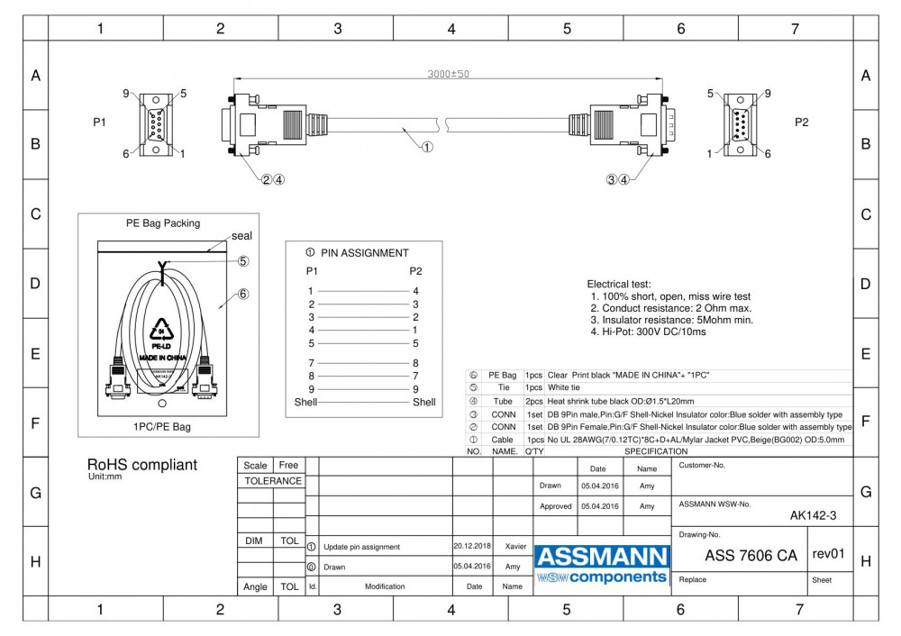 AK142-3 product drawing and technical documentation
