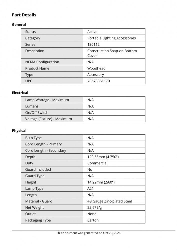 Technical document image 2 for MOLEX 1301120160