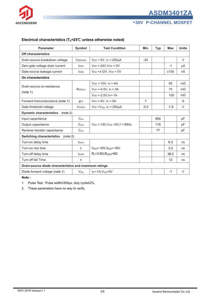 ASDM3401ZA-R datasheet page 2