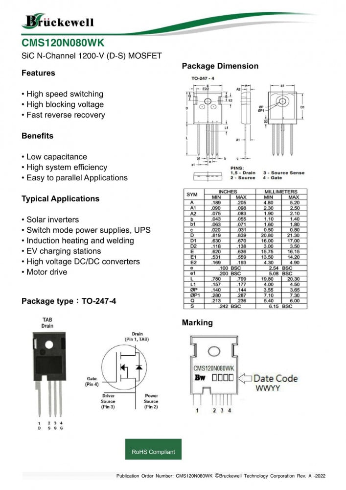 CMS120N080WK datasheet page 1