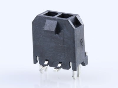 MLX Power Connector Header, 6.35mm Pitch, Pin Terminals, 2.13mm Contact Diameter, Vertical, with Plastic Polarizing Peg, 4 Circuits, Nylon 94V-2, Natural (Translucent), Lead-Free