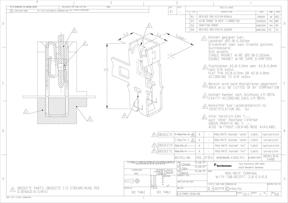 TE Connectivity 1-964114-1 engineering drawing preview
