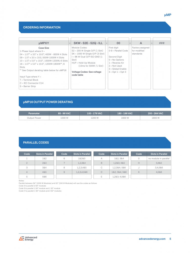 Artesyn μMP Series Gen II document page 5