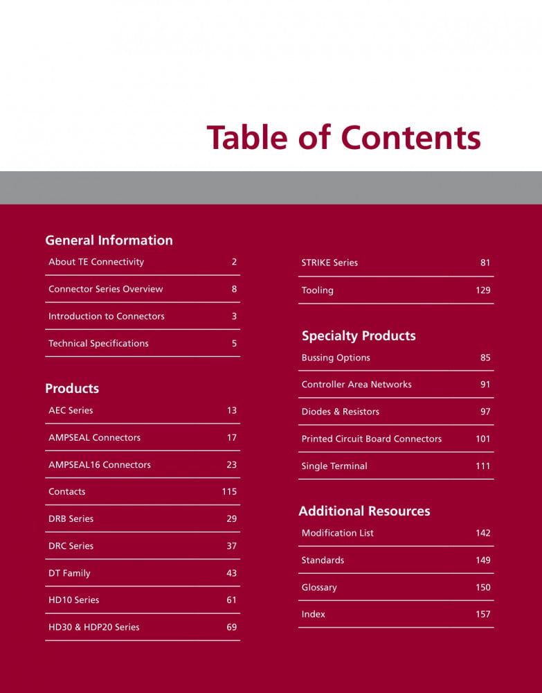 TE Connectivity connector document page 3