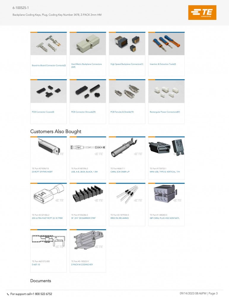 TE Connectivity 6-100525-1 technical document page 3