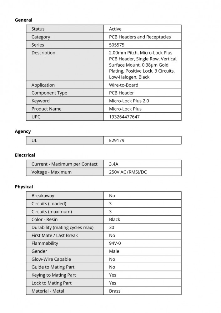 MOLEX 5055750321 technical document image, page 2