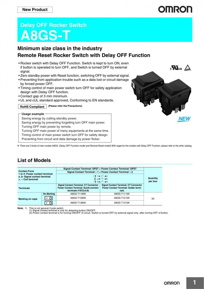 A8GS-T1385K datasheet page 1