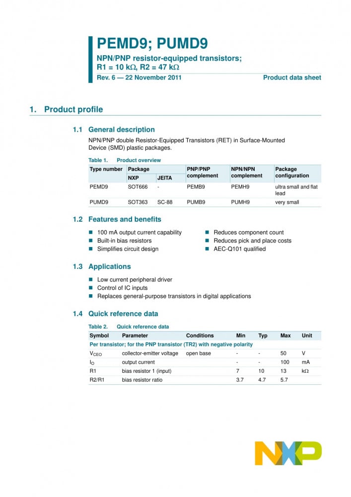 PEMD9 datasheet page 2