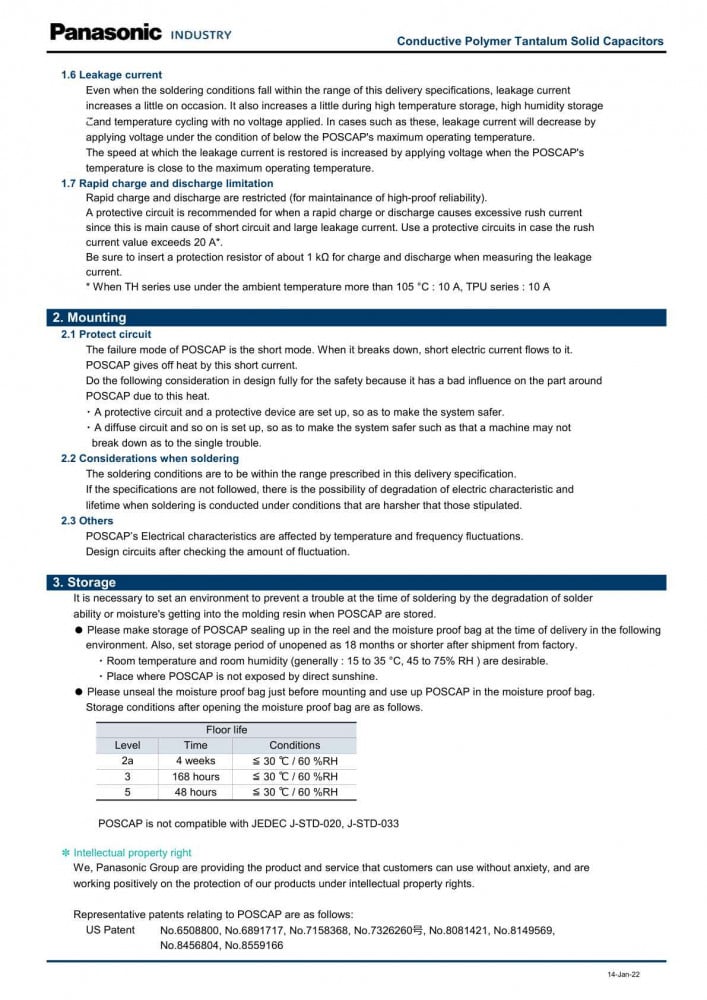 Panasonic TPF series datasheet page 6