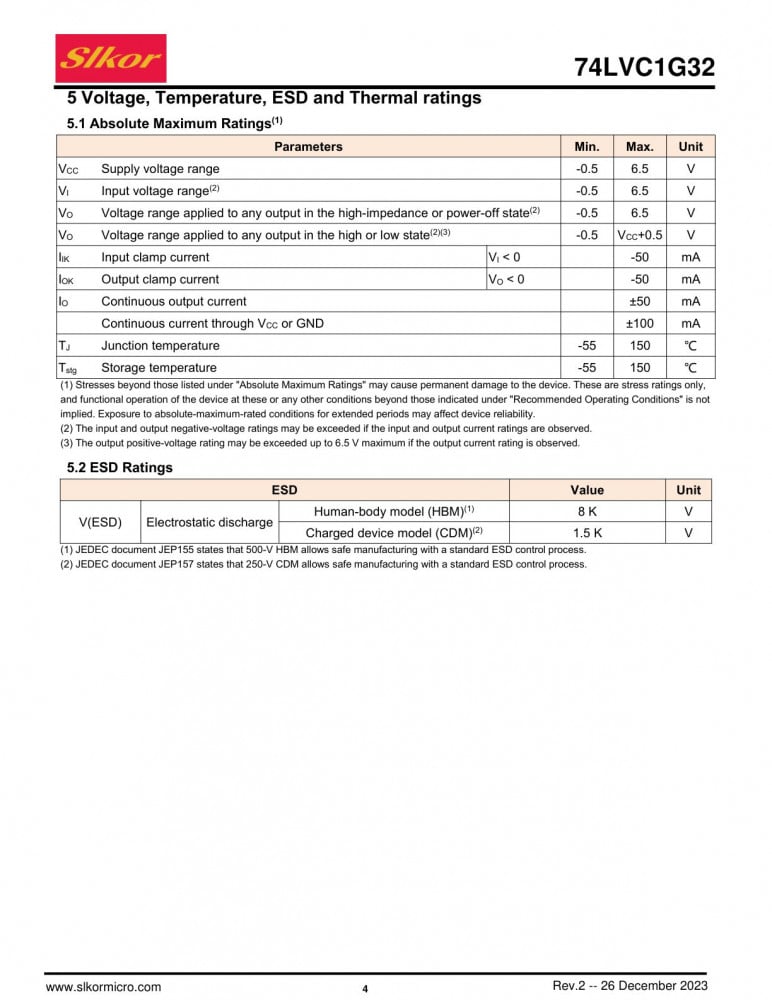 74LVC1G32S5 datasheet page 4