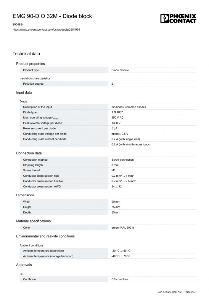 Phoenix Contact 2954934 technical document page 2