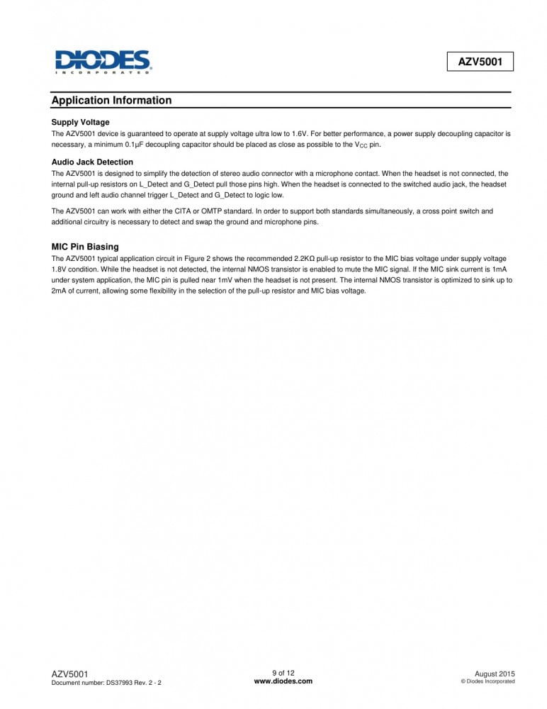 AZV5001 datasheet page 9