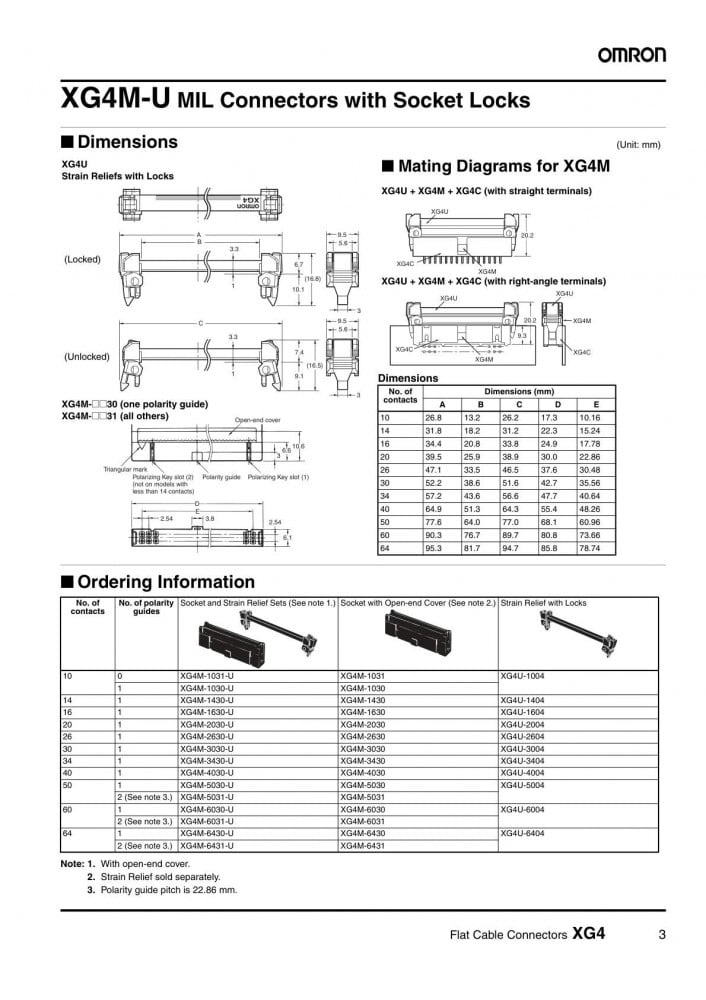 OMRON XG4 connector documentation page 3