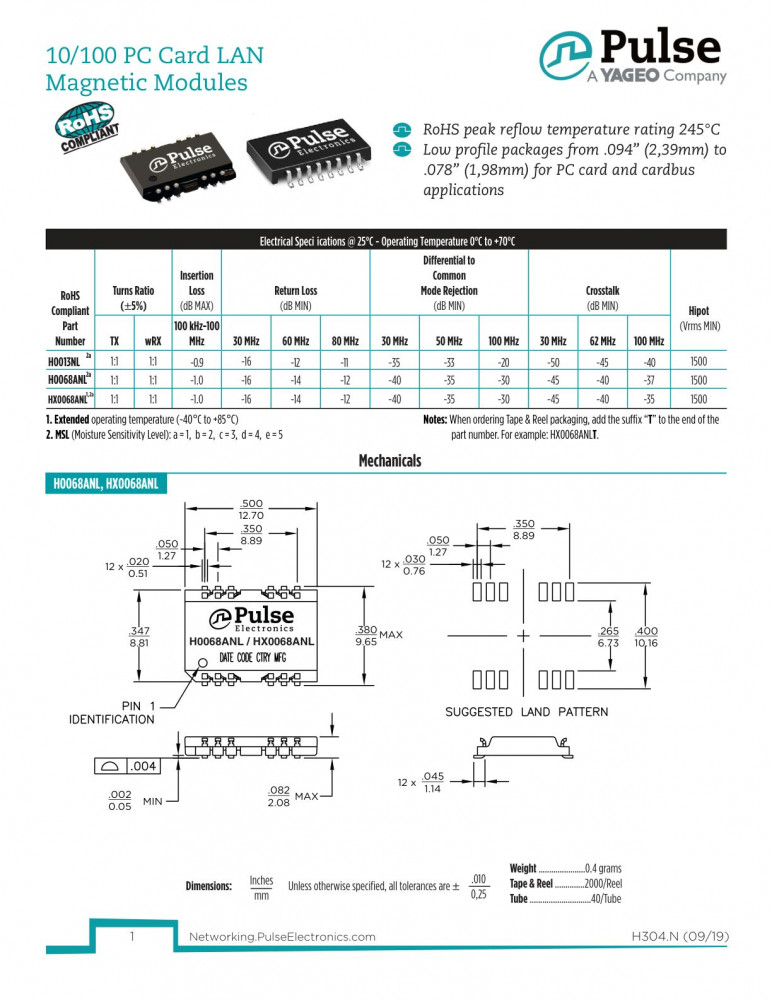 H0068ANL technical document page 1