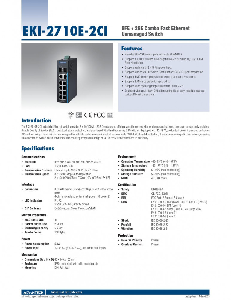EKI-2710E-2CI technical document page 1