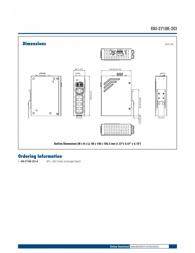 EKI-2710E-2CI technical document page 2