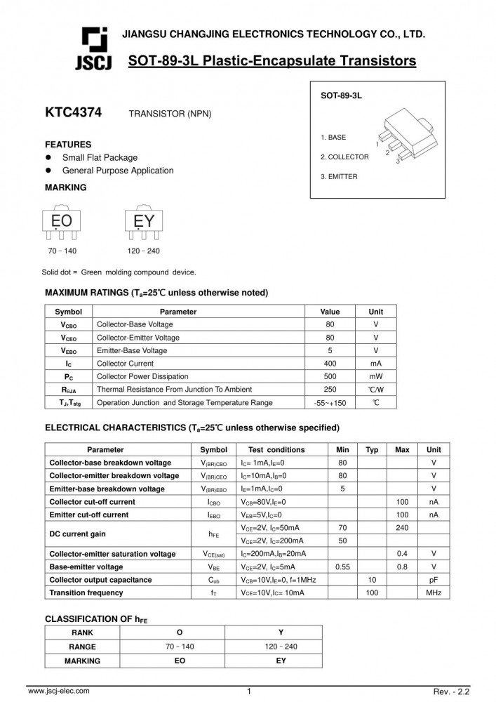 KTC4374 datasheet page 1