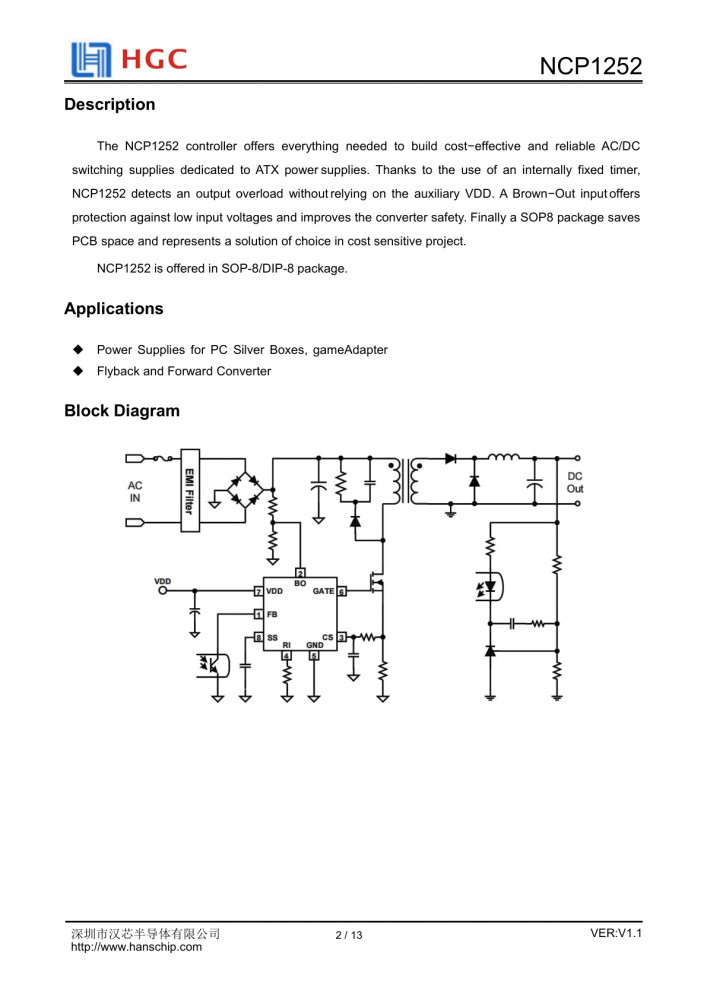 NCP1252DRG datasheet page 2