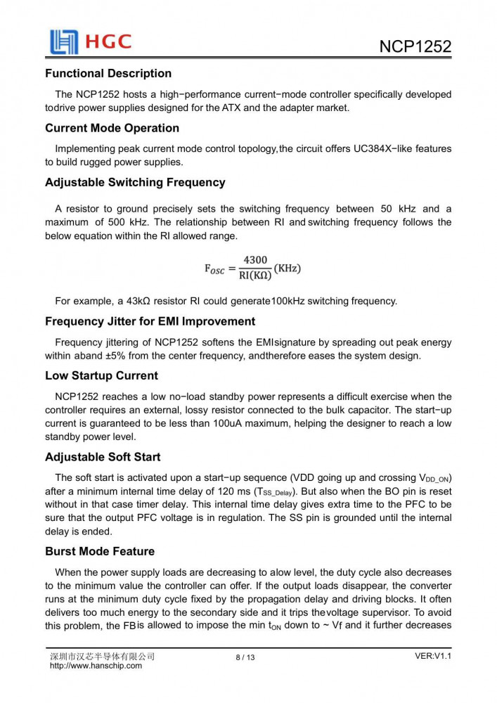 NCP1252DRG datasheet page 8
