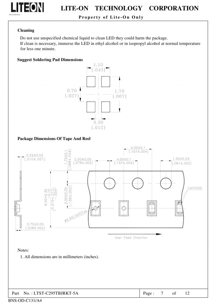 LTST-C295TBJRKT-5A datasheet page 7