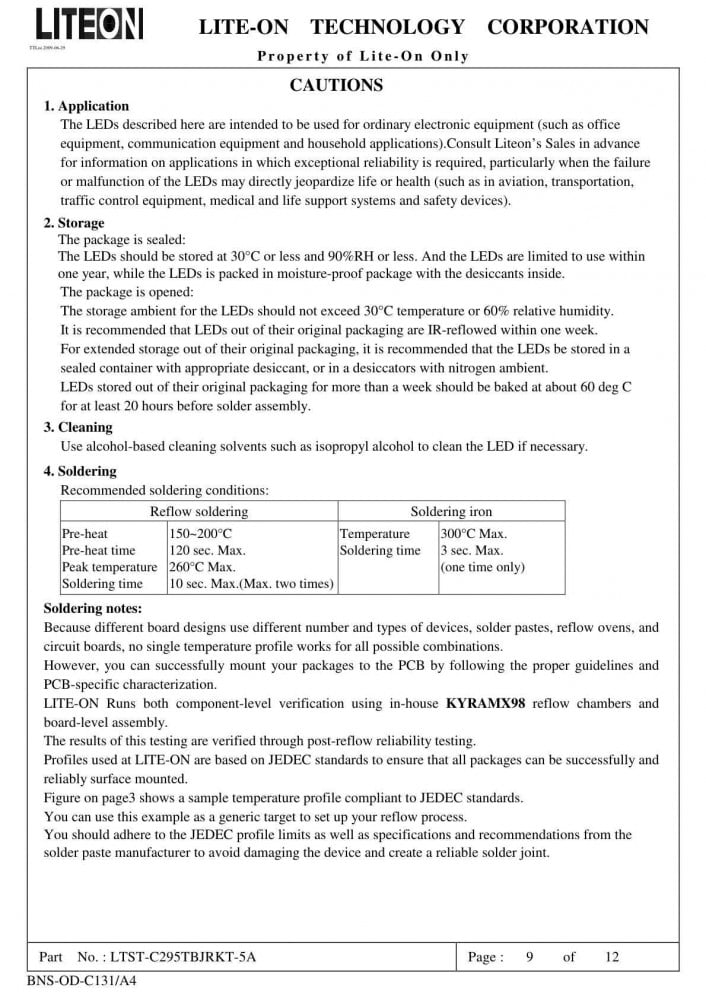 LTST-C295TBJRKT-5A datasheet page 9