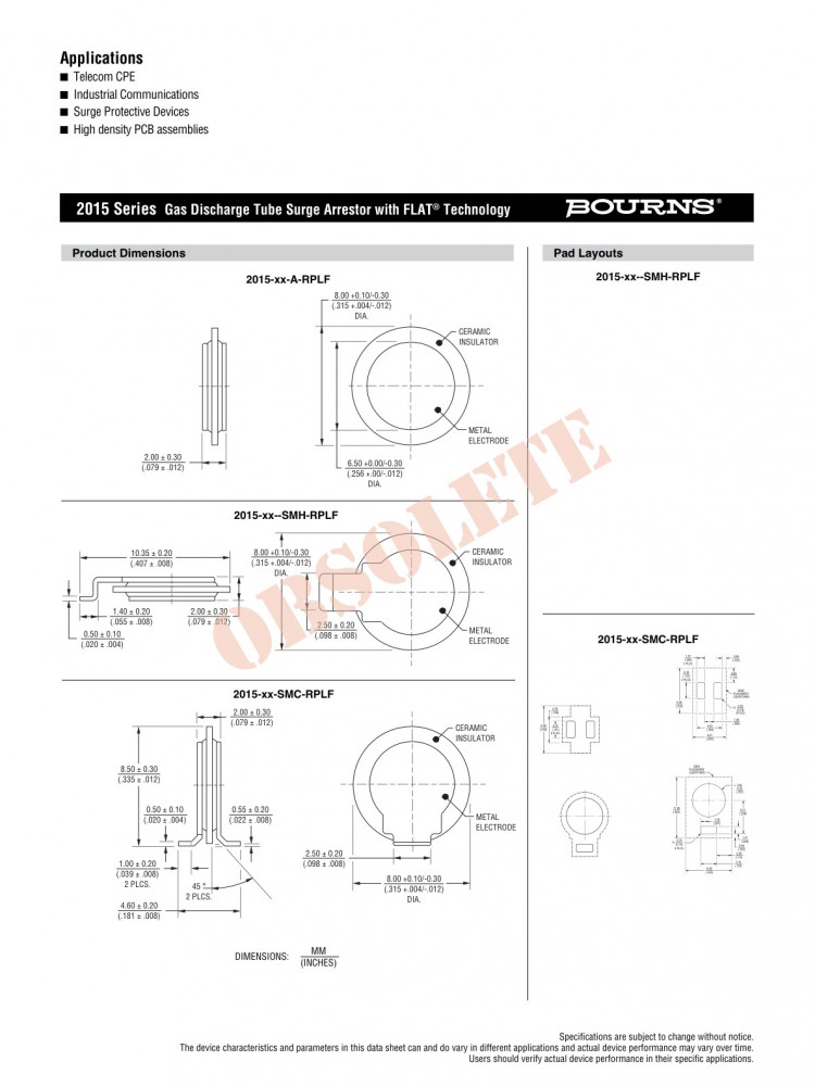 BOURNS 2015 Series datasheet page 2