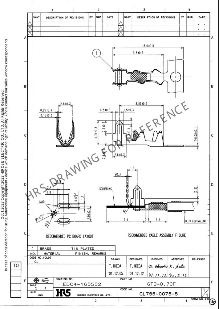 HRS GTB-0.7CF technical document preview