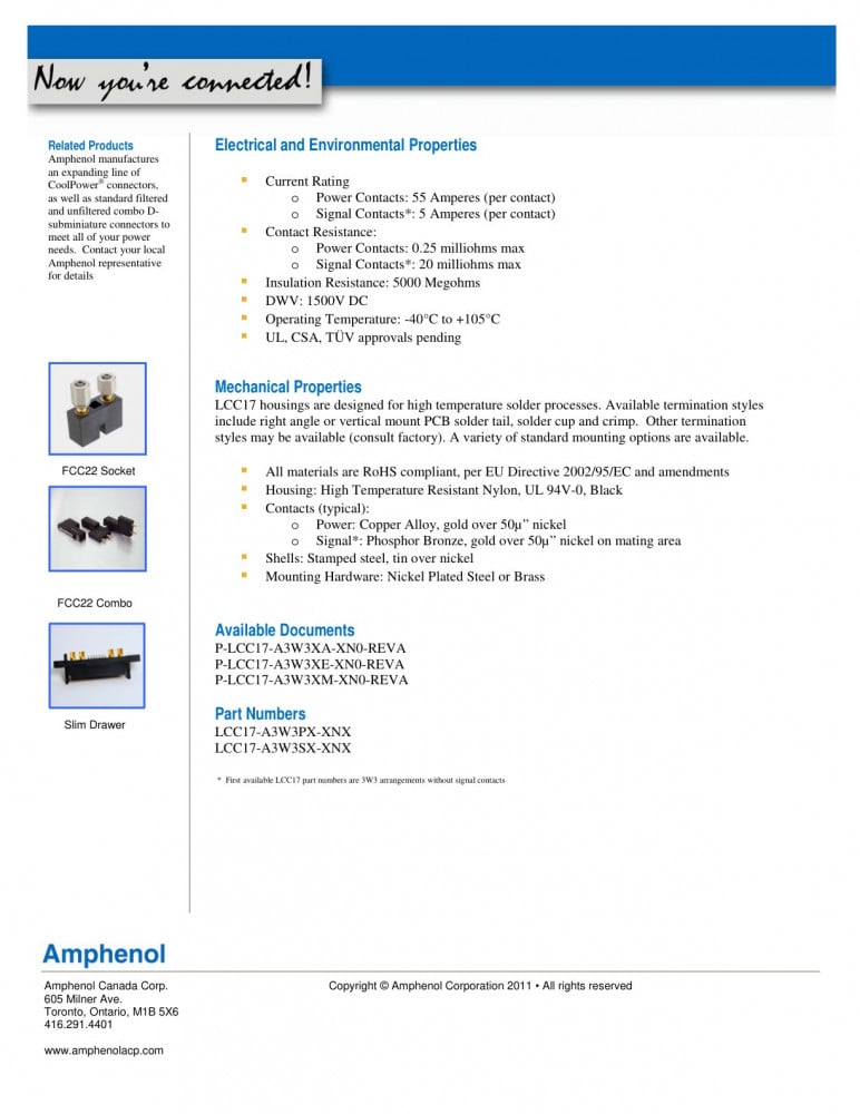 Amphenol LCC17 technical document page 2