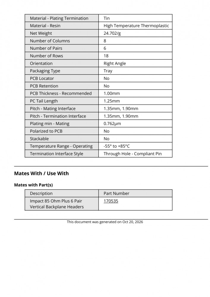 MOLEX 1705405038 technical document preview, page 3