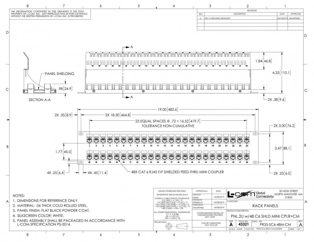 PR35-SC6-48M-CM technical document page