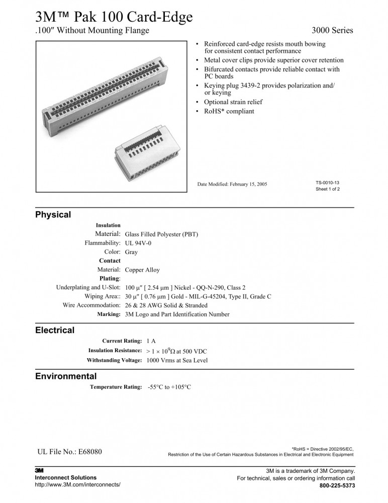 3M 3358-0001 technical document page 1