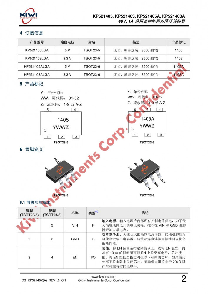 KP521405LGA datasheet page 2