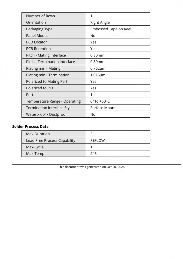Technical document page 3 for MOLEX 513870530