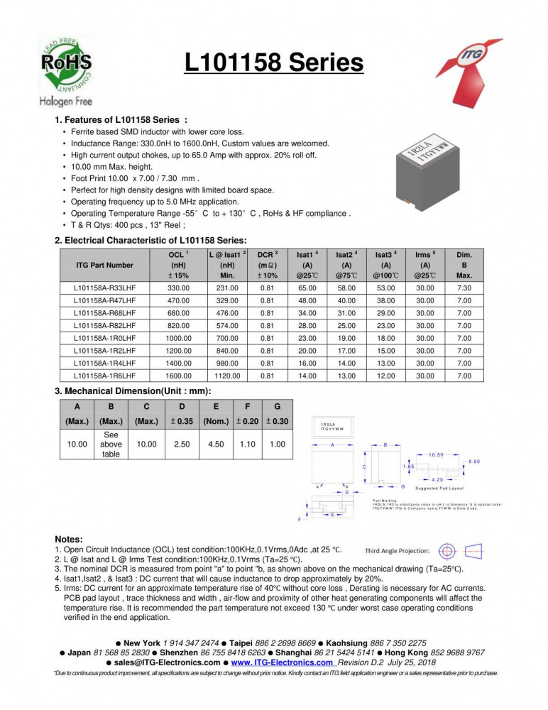 L101158 datasheet page 1