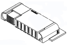 EXTreme Ten60Power Right-Angle Receptacle with Side Guides, 24 Signal Circuits, 6 Power Circuits
