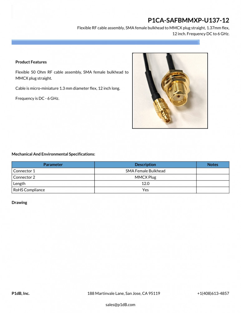P1CA-SAFBMMXP-U137-12 product documentation image, page 1