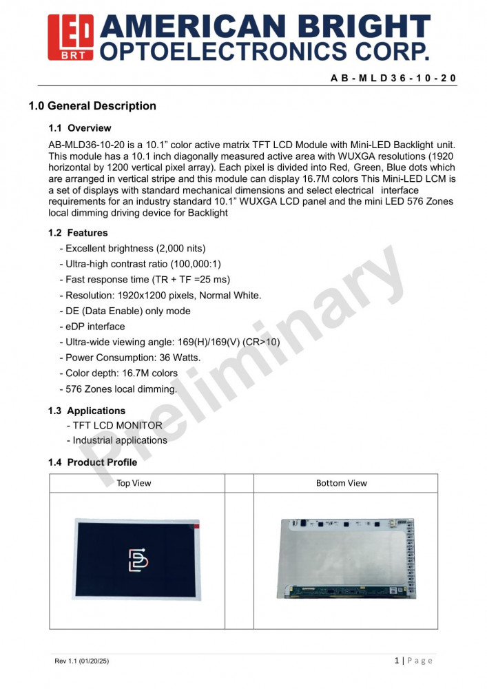 AB-MLD36-10-20 datasheet page 1