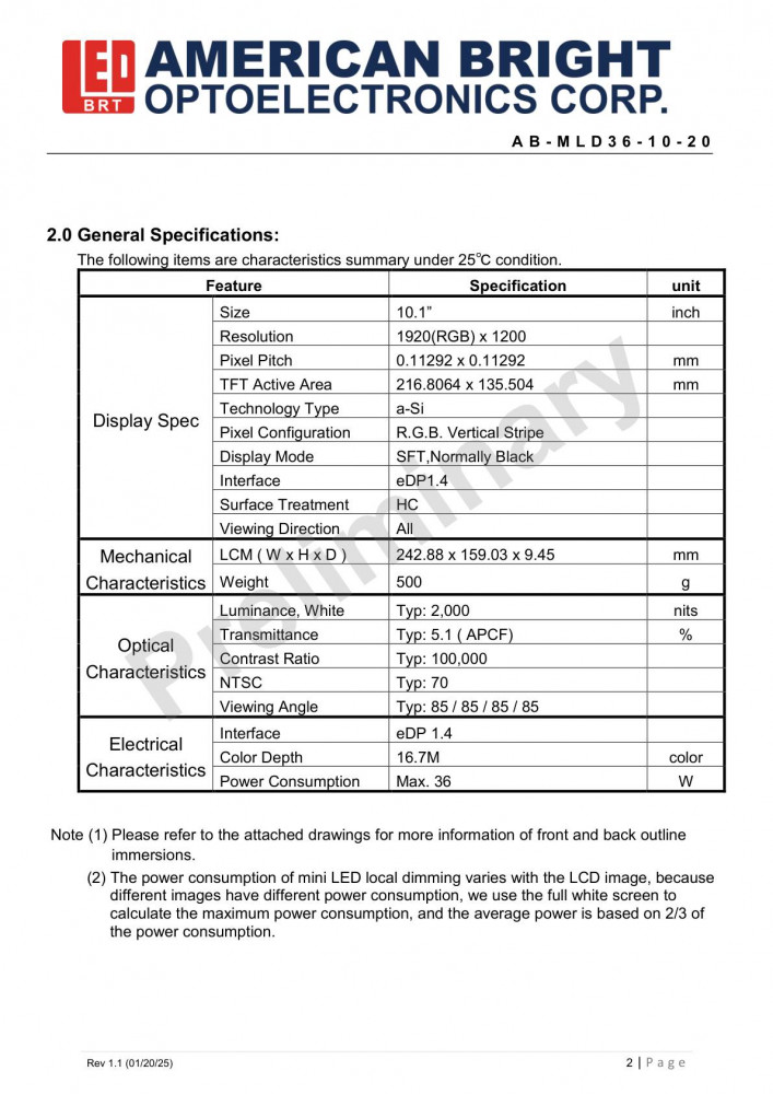 AB-MLD36-10-20 datasheet page 2