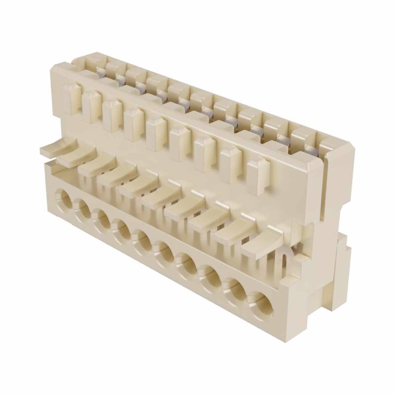 Appli-Mate RAST 2.5 Connector, 2.50mm Pitch, Female, 10 Circuits, Positions A and K Removed, Locking Pips, Slotted Endwalls, Tin Plating for sale