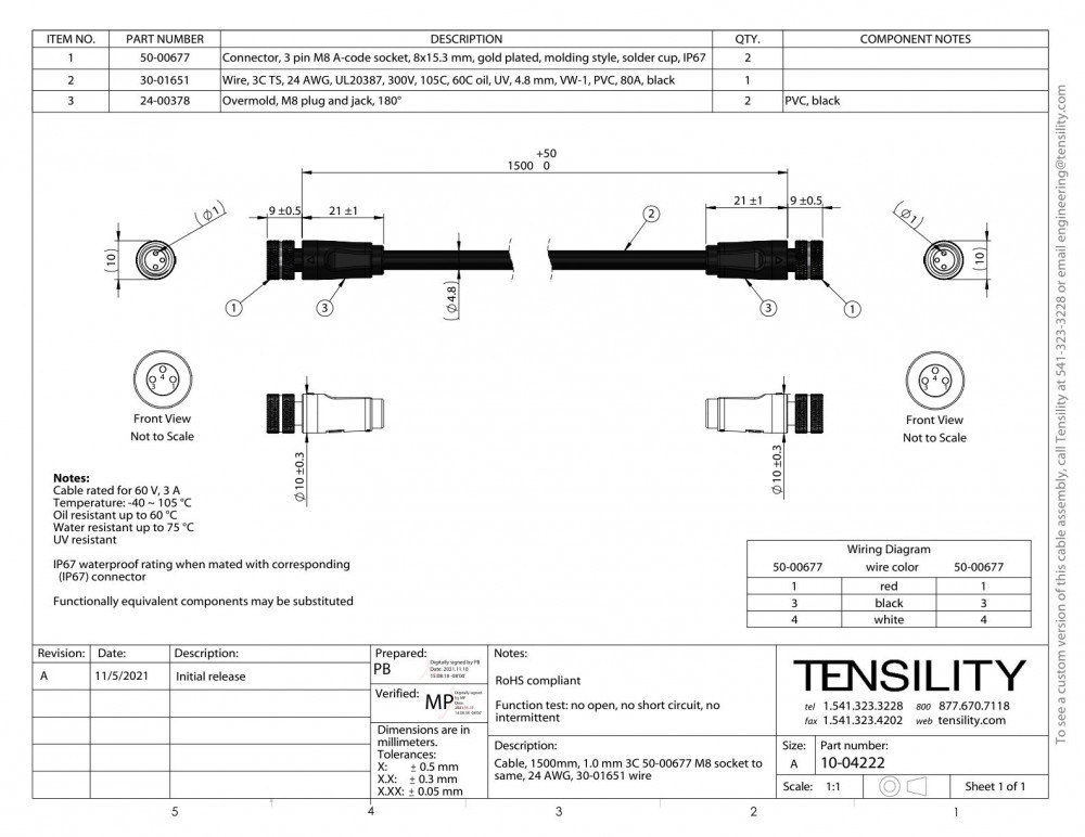Tensility International 10-04222 product drawing