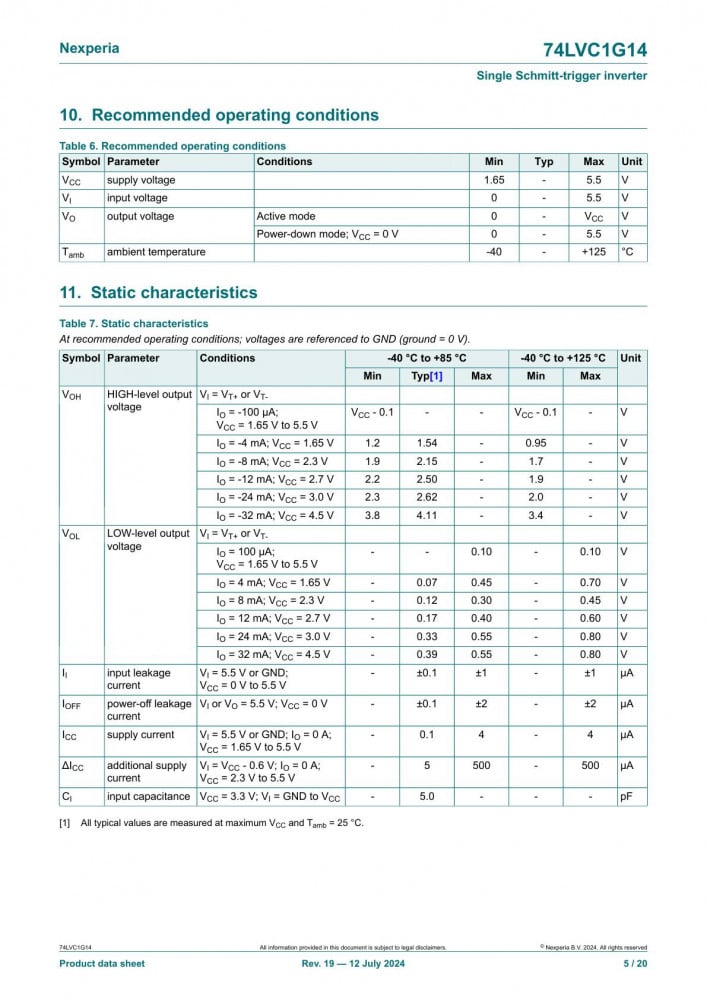 74LVC1G14GM,115 datasheet page 5
