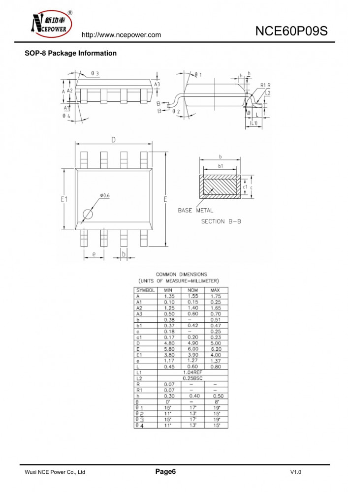 NCE60P09S datasheet page 6