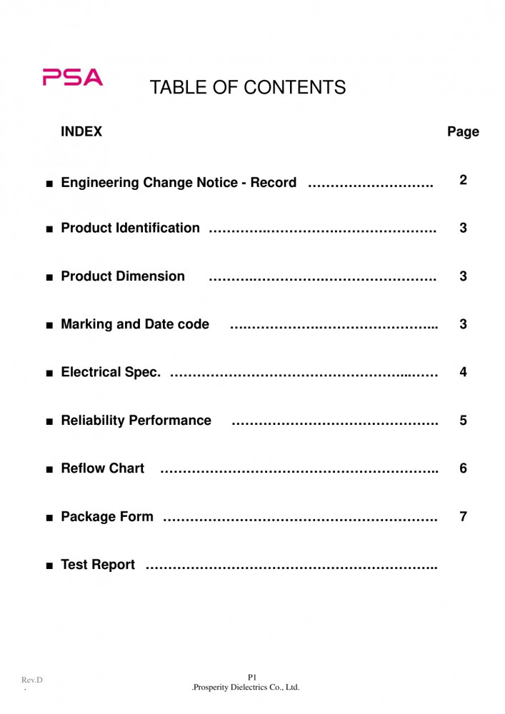 PSA MCS0530 specification page 2