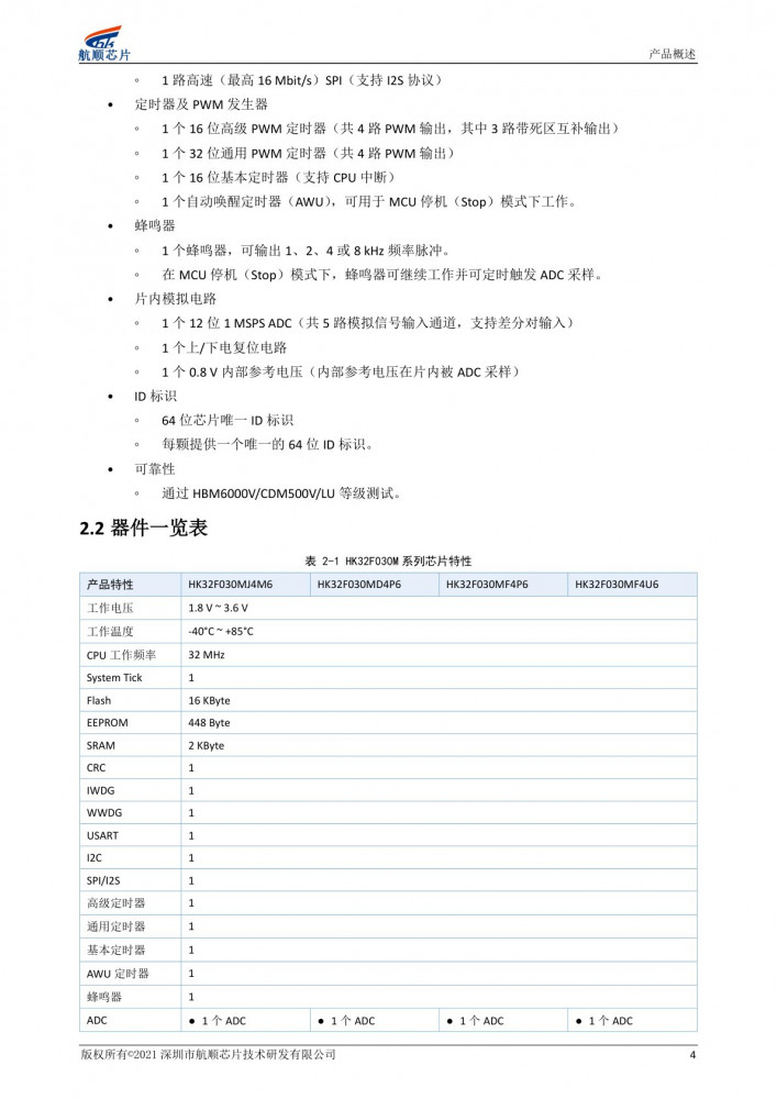 HK32F030M datasheet page 9