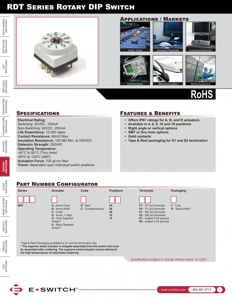 RDT Series datasheet page 1