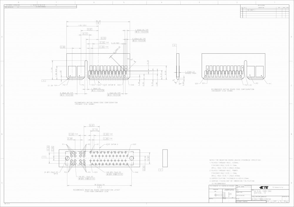 TE Connectivity 2340164 controlled drawing page 2