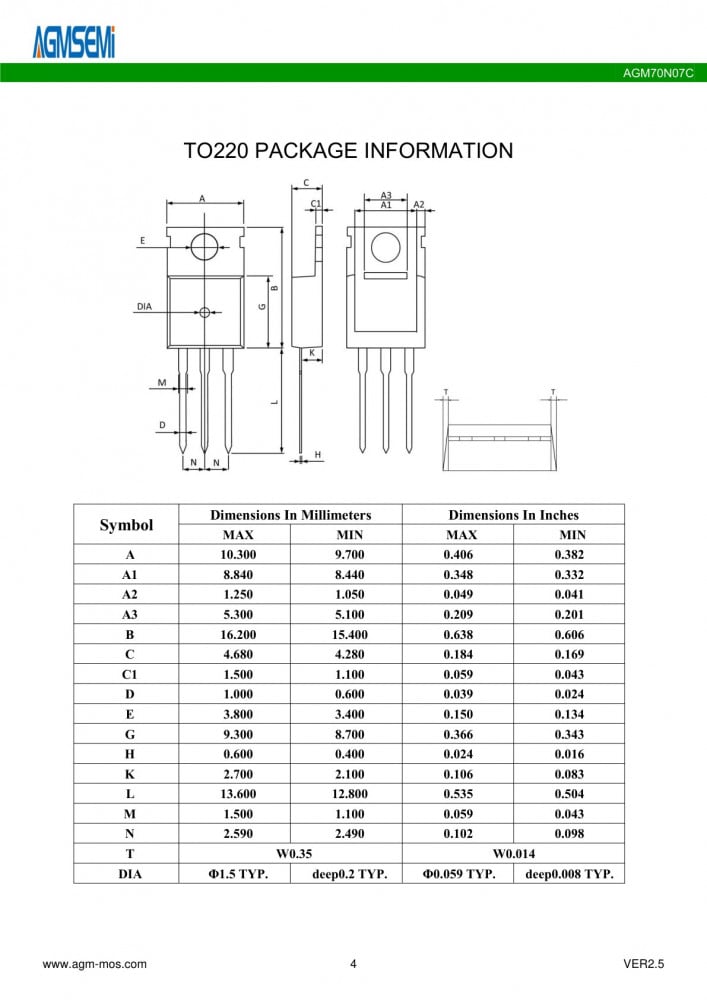 AGM70N07C datasheet page 4