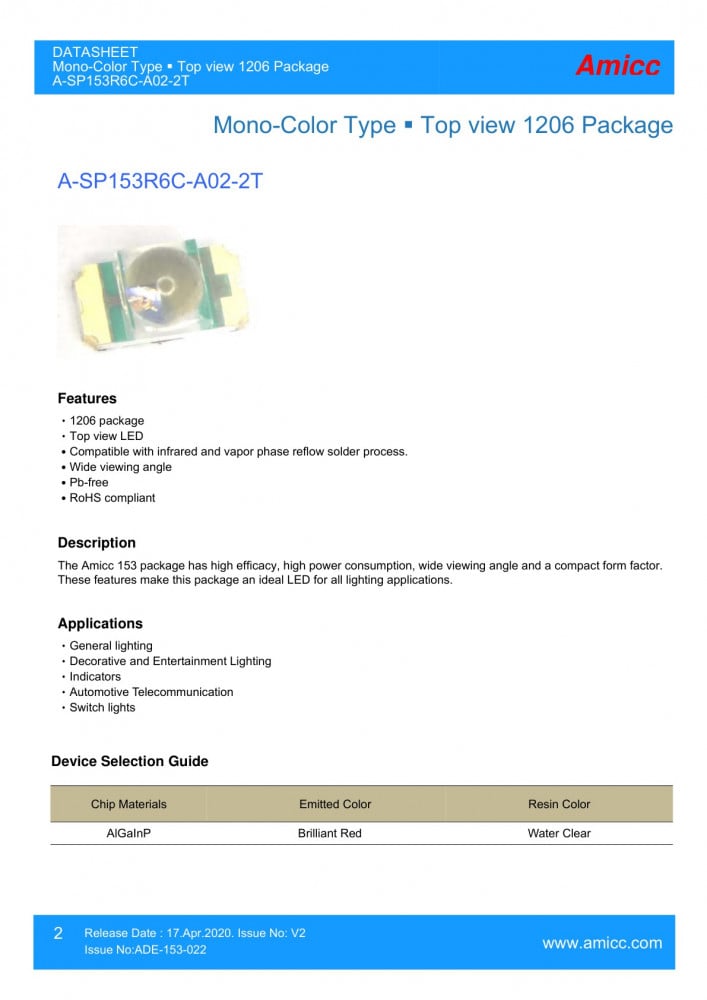 A-SP153R6C-A02-2T datasheet page 2
