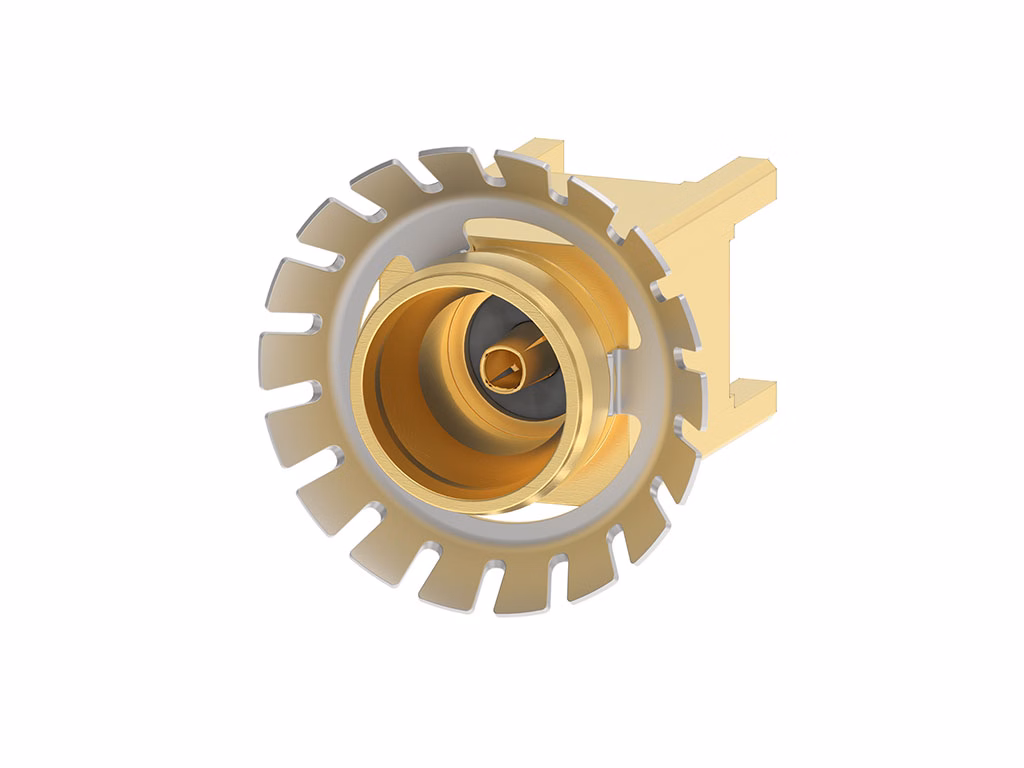 SMP-MAX Plug, Straight, Smooth Bore, Catchers Mitt, PCB, Through Hole, Surface Mount Signal Contact, 50 Ohms