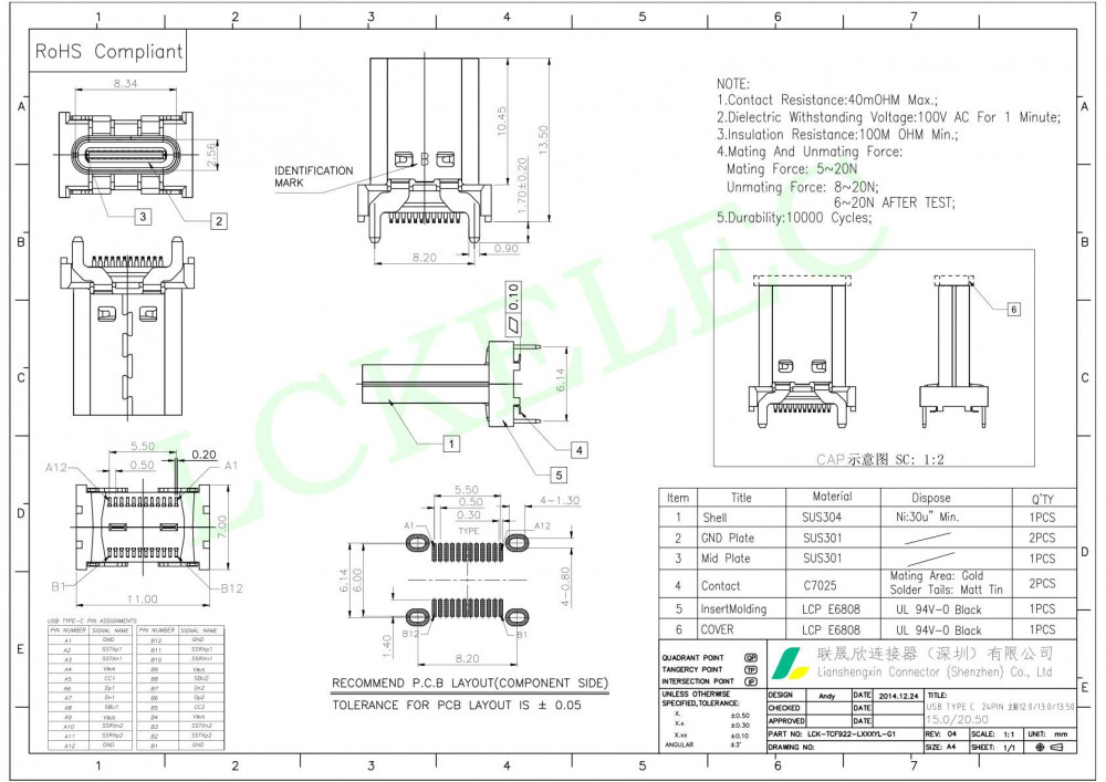 LCK-TCF922-L135WL-G1 technical drawing page 3